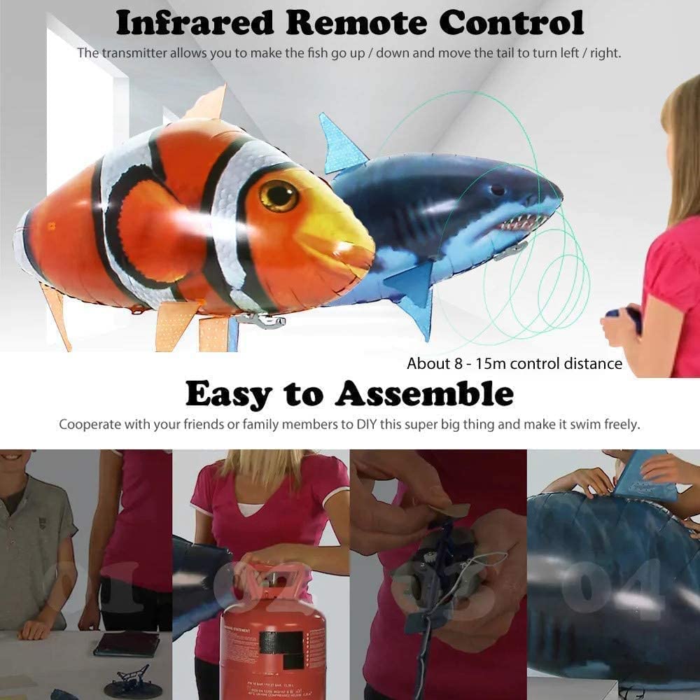 Mua Remote Control Shark Toys Air Swimming Fish Animal Toy Remote Radio ...
