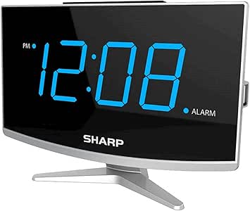 Amazon.com: Sharp Jumbo LED curved display Alarm Clock Black With USB ...
