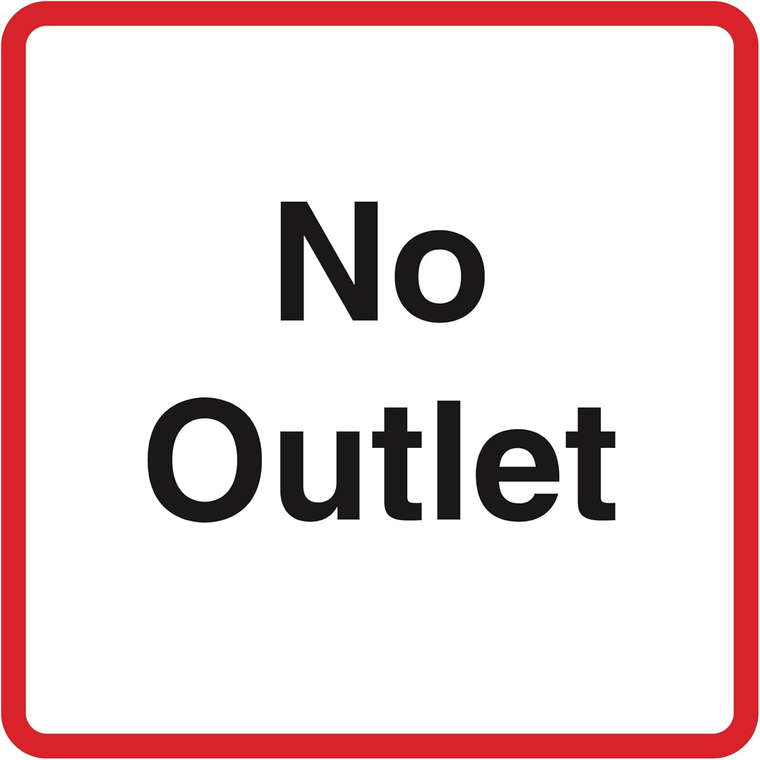 Amazon.com : Aluminum No Outlet Notice Red Black White Neighborhood ...