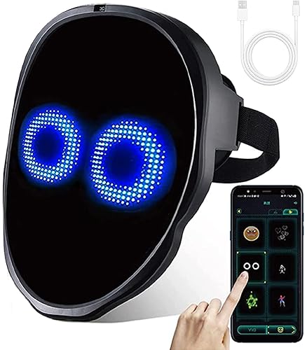 Ompusos Led Mask with WiFi Programmable App for Halloween, Face ...