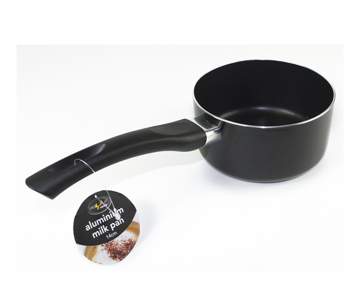 Black aluminium 14cm Milk Pan Perfect for Kitchen Use: Amazon.co.uk ...