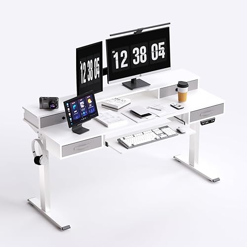 REGISDESK Electric Standing Desk, 55" Standing Desk Adjustable Height ...