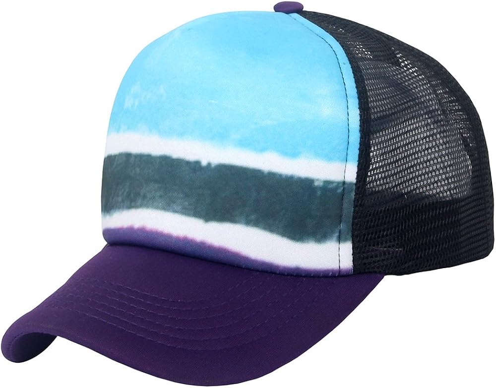 Unisex Sublimated Print Baseball Trucker Caps Mesh Hat Adjustable ...