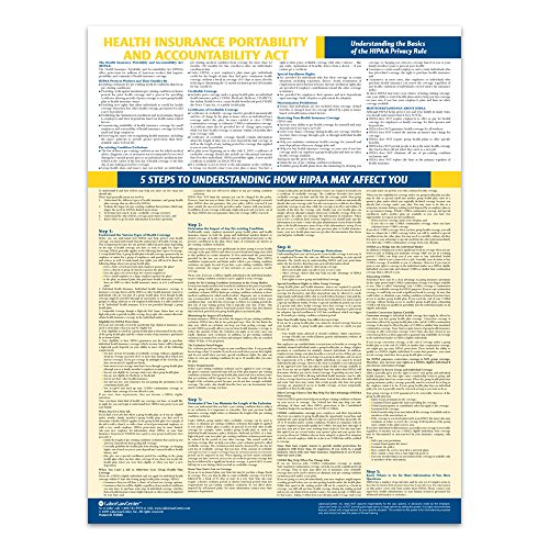 Laborlawcenter 2019 Hipaa Compliance Poster - Laminated Fed090