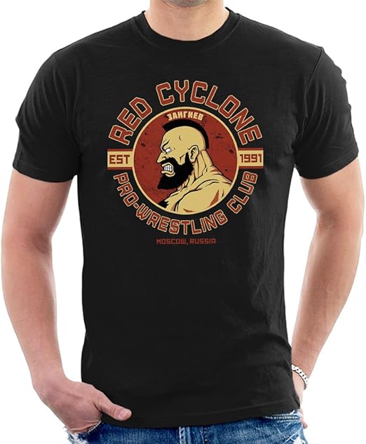 Red Cyclone Pro Wrestling Club Zangief Street Fighter Men's T-Shirt ...
