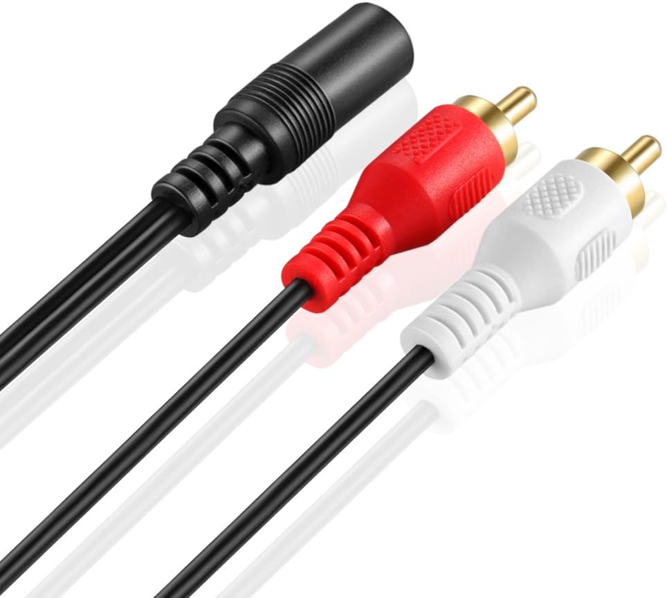 OBVIS 3.5mm Female to Stereo RCA Male Bi-Directional AUX Auxiliary Male ...