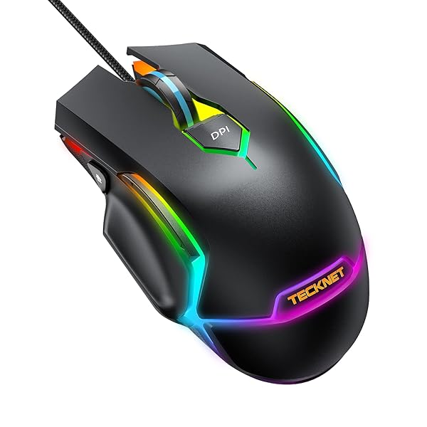 TECKNET Wired Gaming Mouse,PC Gaming Mice with 9 Programmable Modes,RGB ...