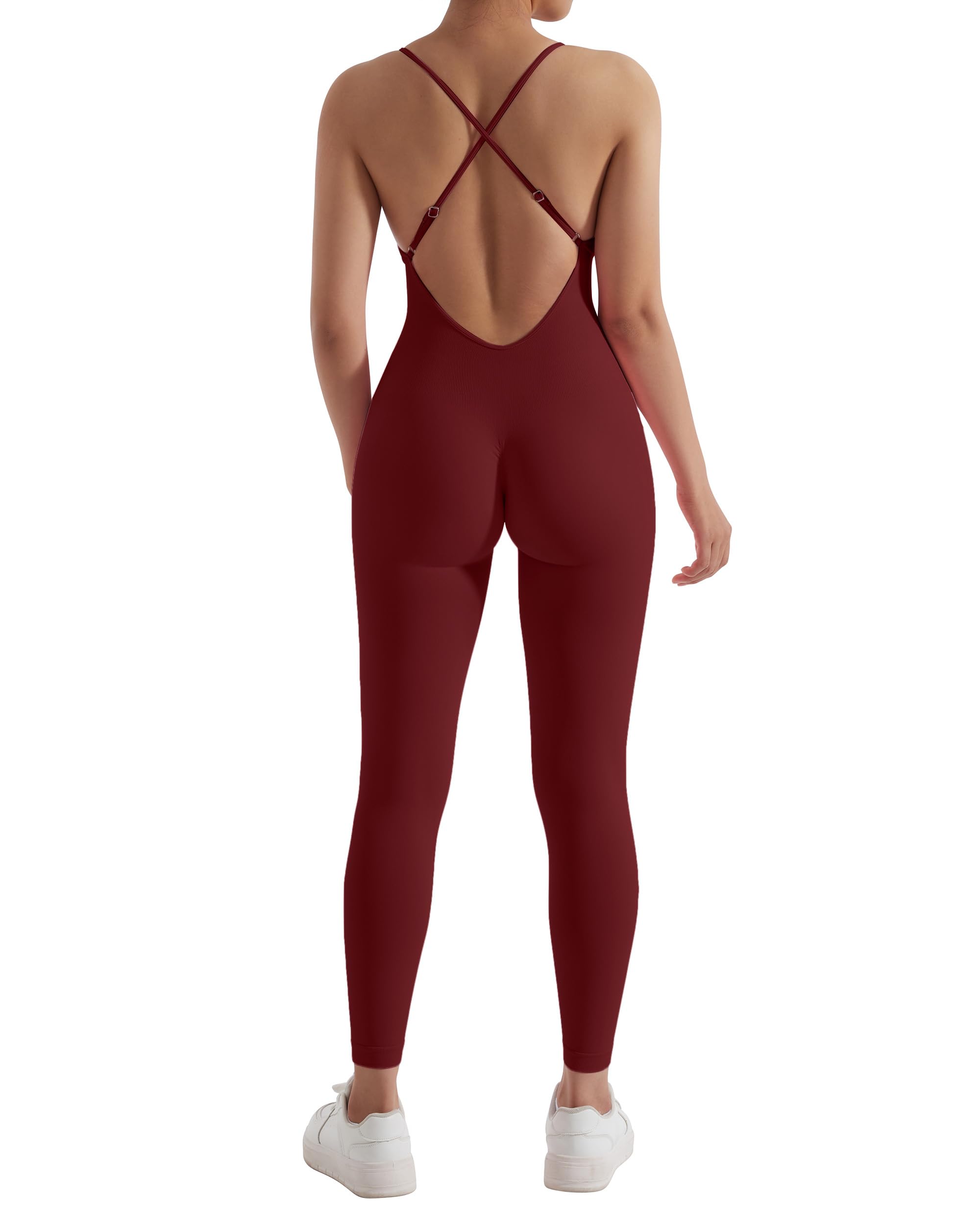 MOOSLOVER Women Strappy Backless One Piece Jumpsuits Tummy Control ...