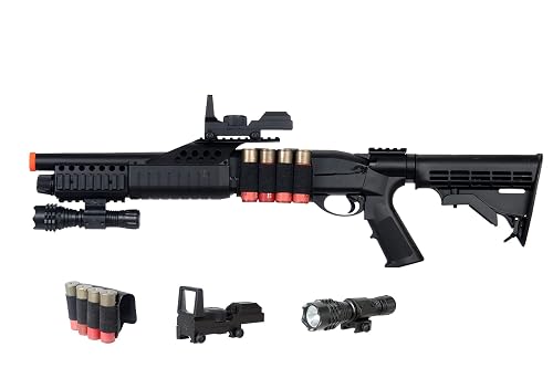 Lancer Tactical 345 FPS Airsoft Spring-Powered Single-Shot Pump Action ...