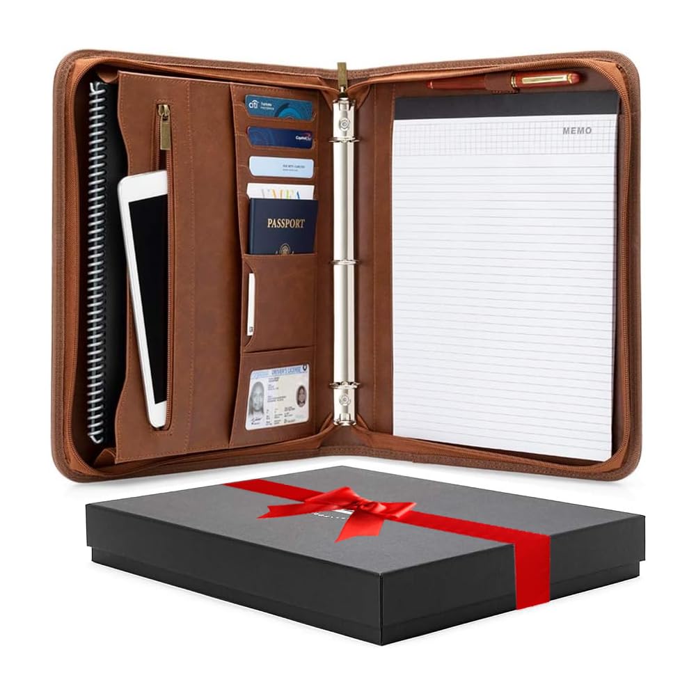 Forevermore Portfolios Portfolio Organizer - 3 Ring Binder with Notepad ...