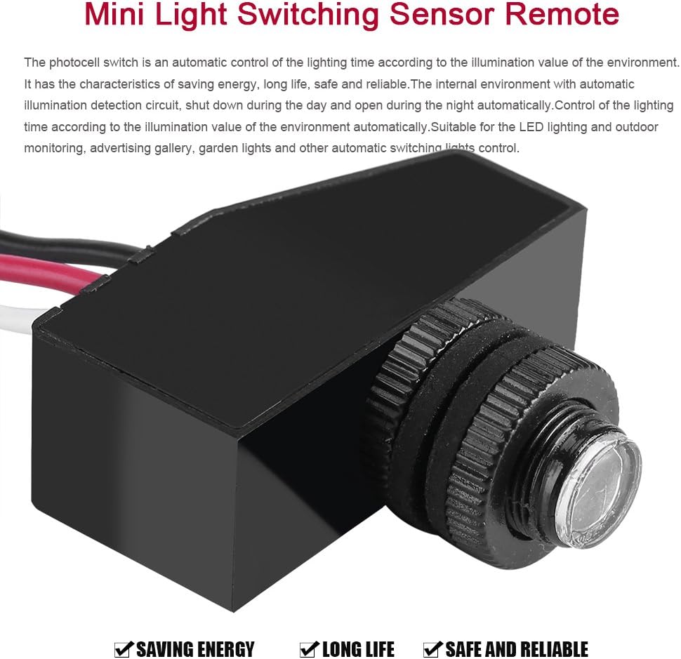 12V 24V 36V 48V Photocell Switch, Mini Light Control Switch Auto ON OFF ...