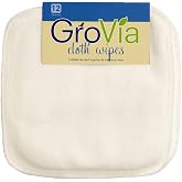 Amazon.com : GroVia Reusable Cloth Diapering Wipes, 12 Count, Cloud : Baby