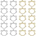 Amazon.com: DICOSMETIC 20Pcs 2 Colors Open Back Bezel Pendants Cat Head ...