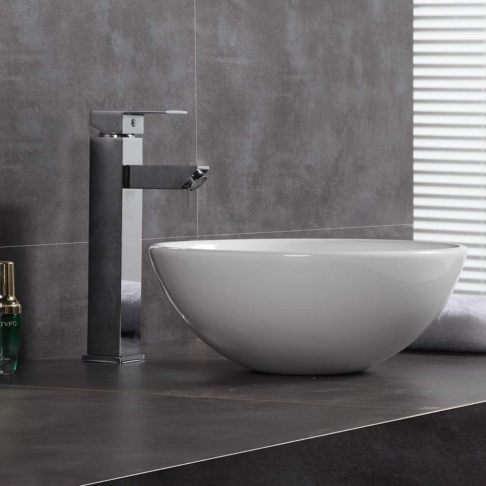 Modern Round Countertop Basin Sink Ceramic Vessel Bowl Washbasin for ...