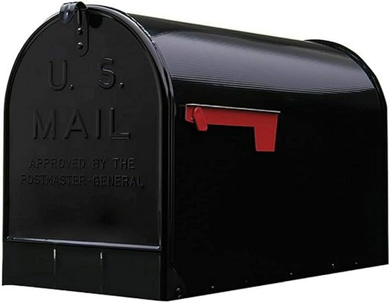 Amazon.com: Black Extra-Large Steel Post-Mount Mailbox: Home Improvement