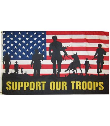 Us Support Our Troops Flags