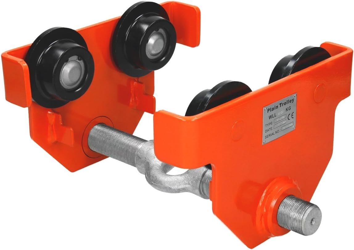 ECD Germany Manual Push Beam Trolley 2 Ton Pull Capacity Heavy Duty ...