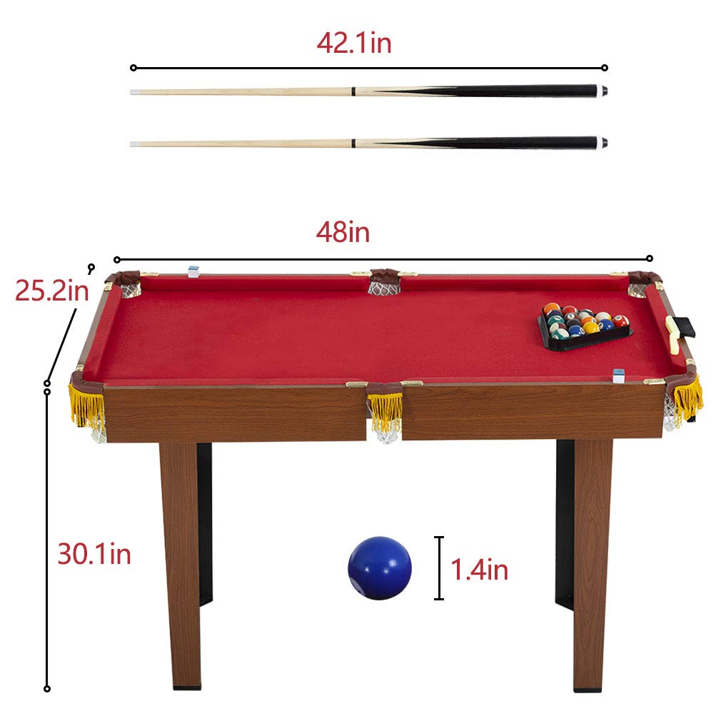 Mua 48-inch Pool Table Indoor Billiard Table with 16 Balls 2 Sticks 2 ...