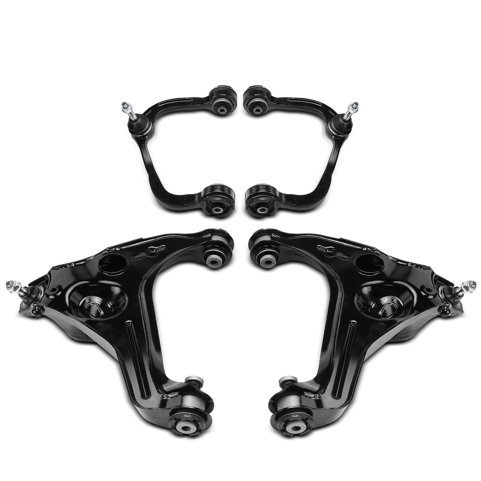 A-Premium Set of 4, Front Lower & Upper Control Arm, with Ball Joint & Bushing, Compatible with ...