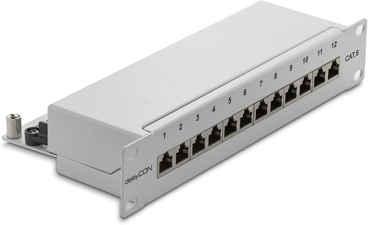 deleyCON CAT6 Network Panel 12-Port Patch Panel Distributor Field ...