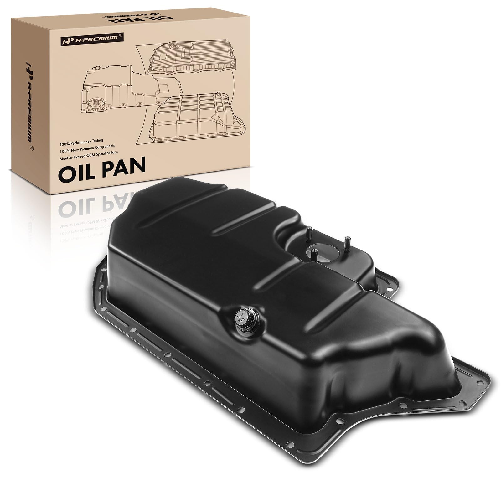 A-Premium Lower Engine Oil Pan Sump with Drain Plug Compatible with Audi A6 Quattro 2007-2011 ...