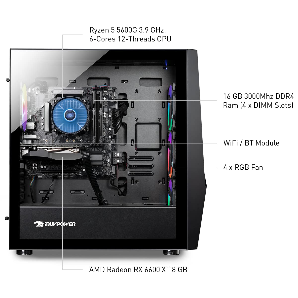 Mua iBUYPOWER Pro Gaming PC Computer Desktop SlateMR 215a (AMD Ryzen 5 5600G 3.9 GHz,AMD Radeon ...