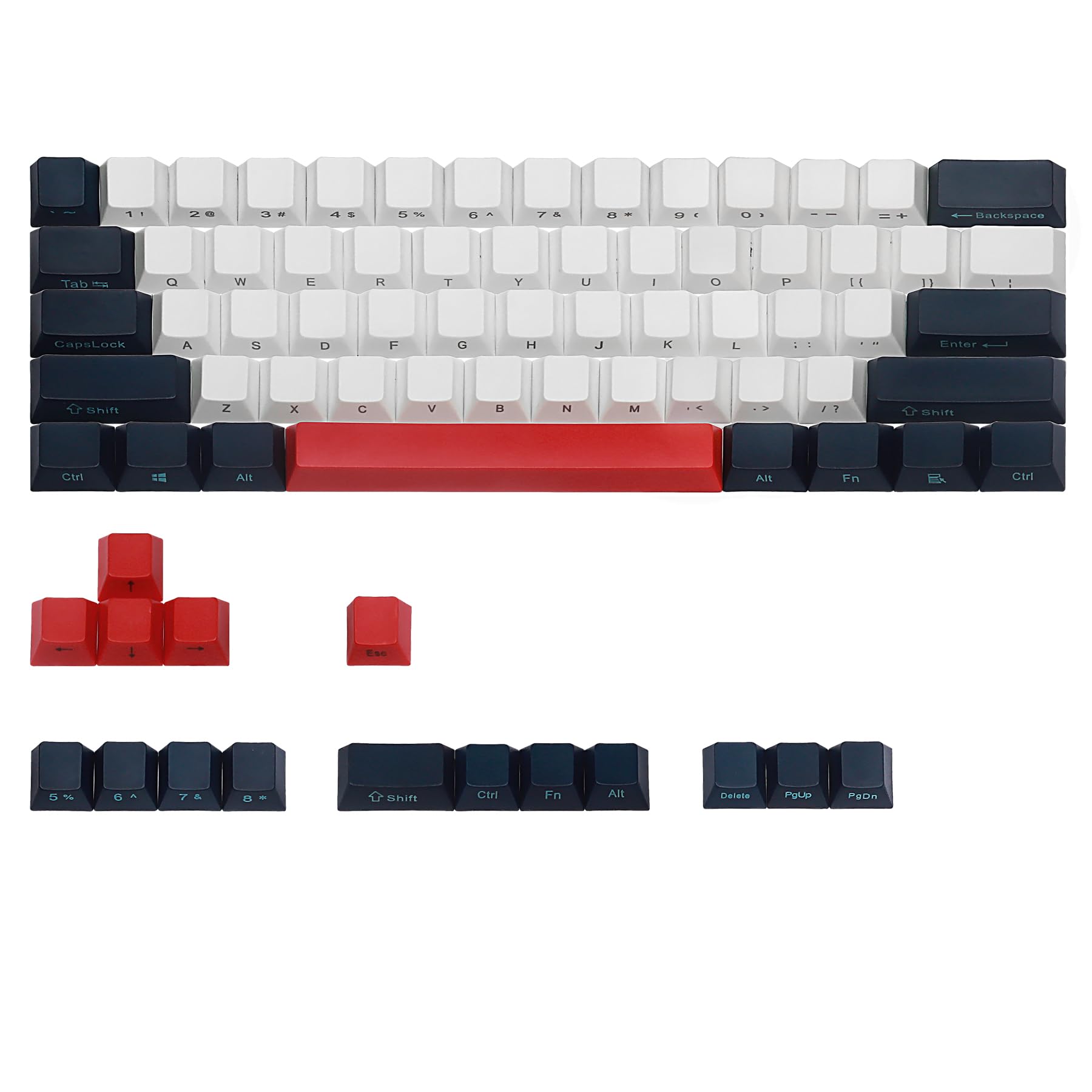 Mua HZYZ PBT Keycaps 60 percent Keyset Side Printed 61 68 Keycap Set ...
