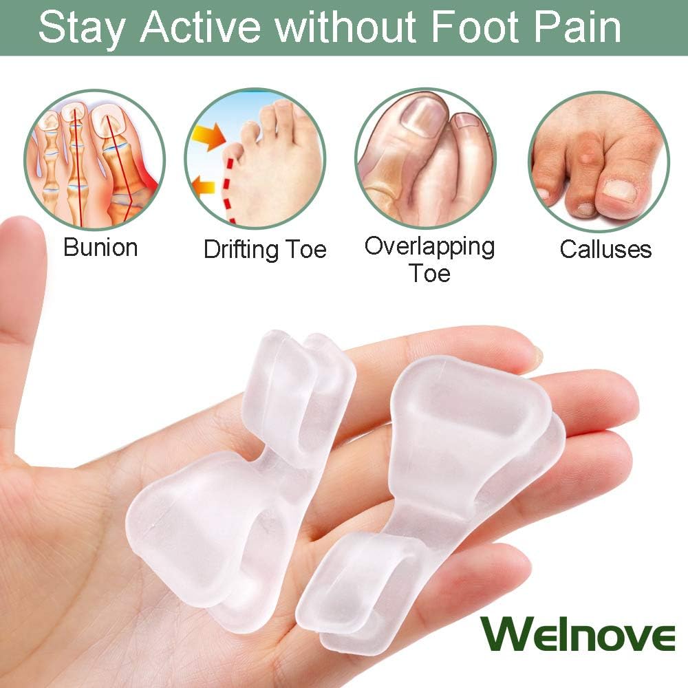 Welnove Toe Separators,Bunion Corrector Toe Straightener, Toe ...