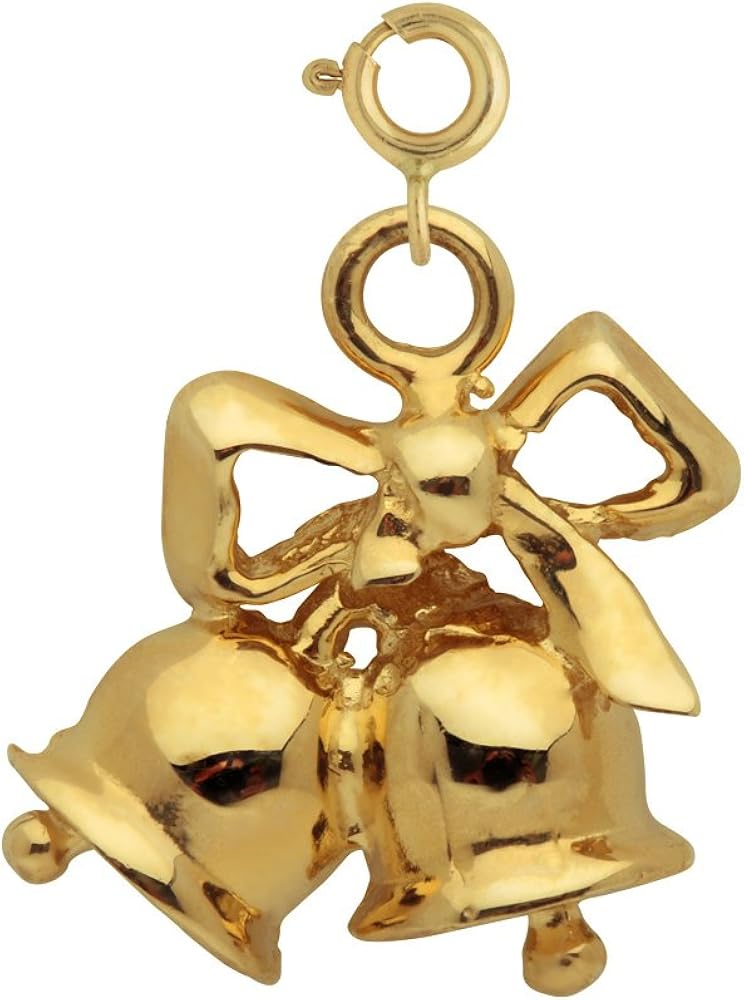 Amazon.com: 14k Yellow Gold Christmas Bell Pendant: Jewelry