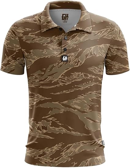 Amazon.com: Greater Half Camo Golf Polos | Camouflage Polo | Moisture Wicking | Super Streach ...