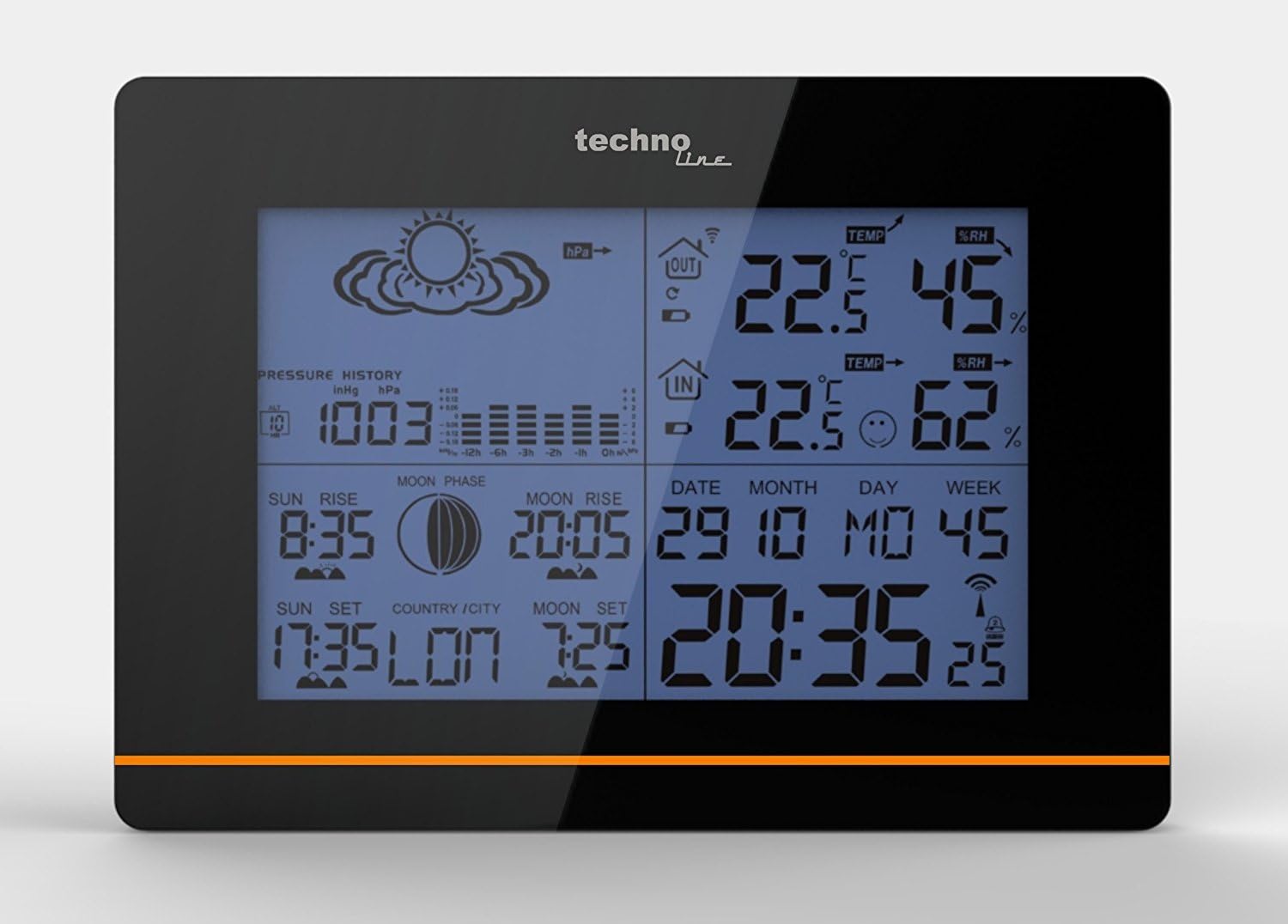 Technoline Wireless Weather Station WS 6750 (black with batteries ...
