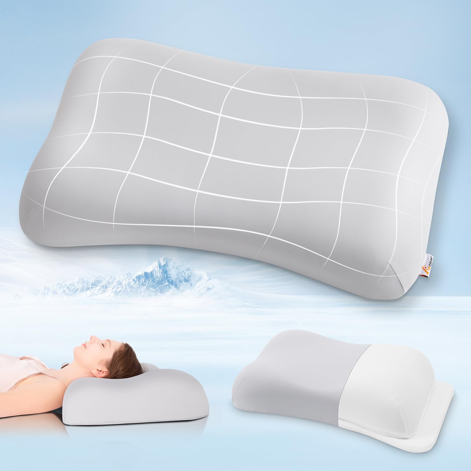 Elegear Deep Sleep Cooling Neck Pillow, Zero-Pressure Tech Orthopedic ...