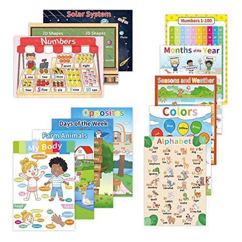 12 Educational Posters for Toddler and Kids, Perfect Learning Charts ...