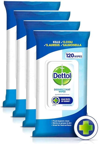 Dettol Antibacterial Disinfectant Wipes 480 (4 x 120 pack): Amazon.com ...