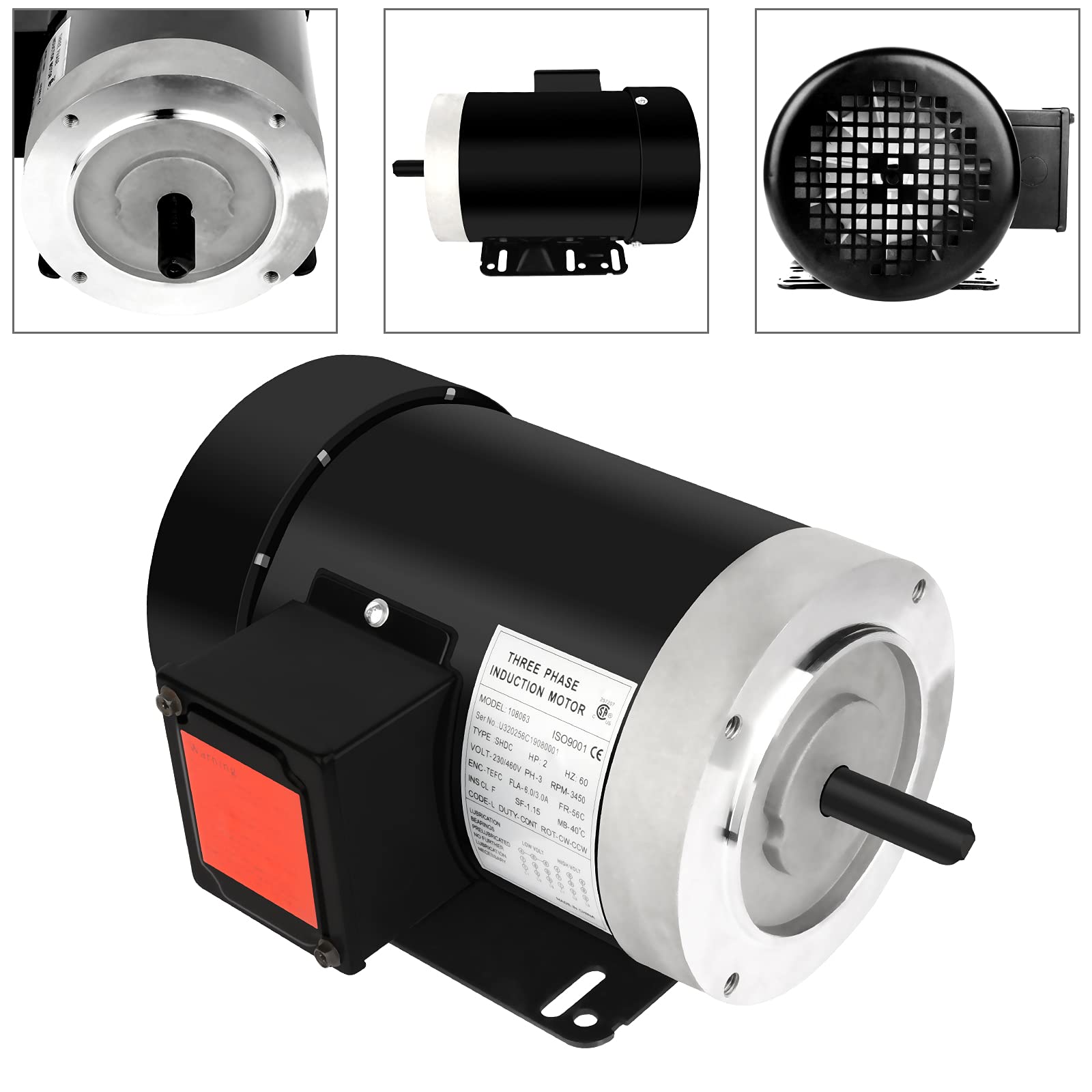 Mua 2HP Electric Motor 3450 RPM General Purpose Three Phase Motor 230V ...