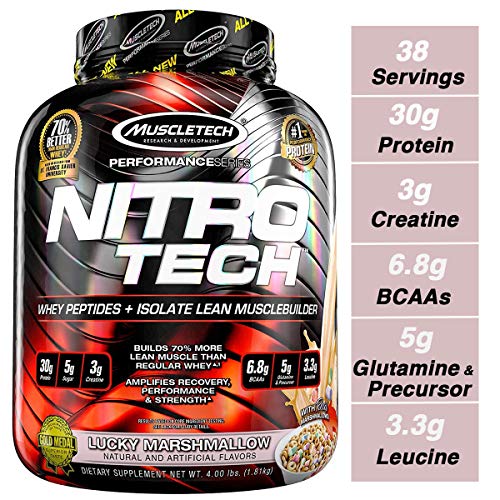 MuscleTech NitroTech Protein Powder Plus Muscle Builder, 100% Whey ...