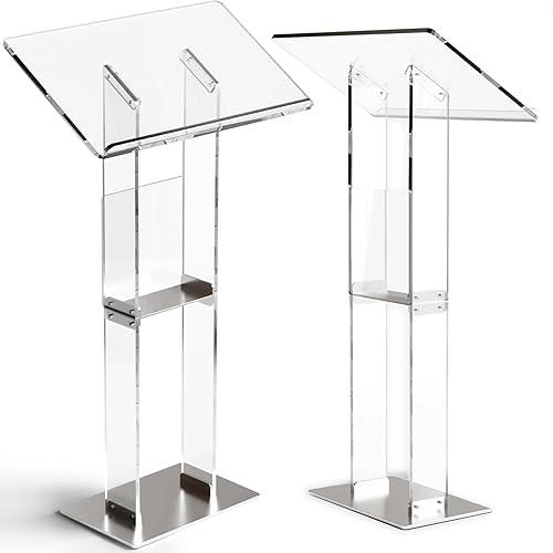 Classic Acrylic Pulpit Podium Stand | Ultra Clear Modern Portable ...