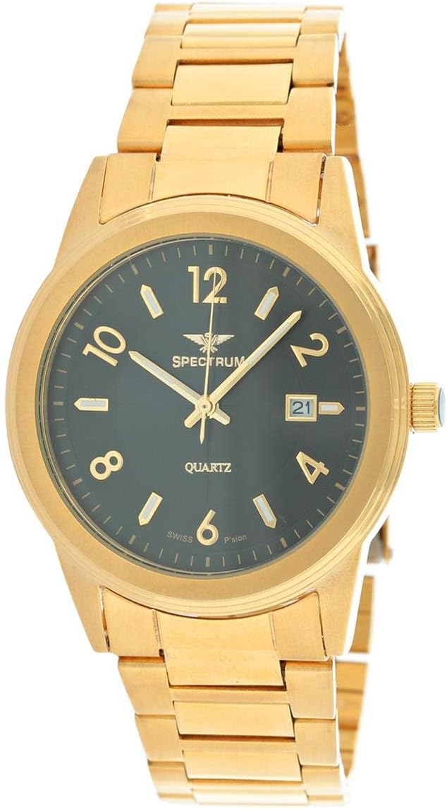 Spectrum Men's Gold Case Black Dial Dress Watch - S93140M-9-GBkG: Buy ...