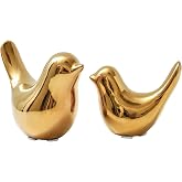 Amazon.com: FANTESTICRYAN Small Birds Statues Gold Home Decor Modern ...