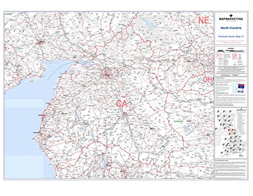 Laminated Wall Map Kent and East Sussex Postcode Sector Map 5 ...