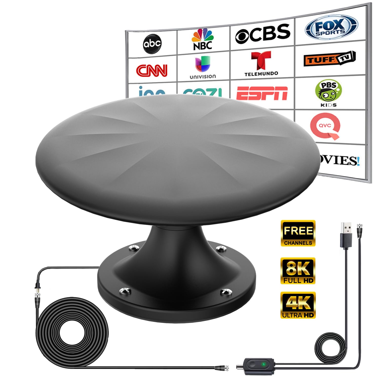 RV TV Antennas Roof Mounted, Portable RV Antenna for Camper, 720° Long ...