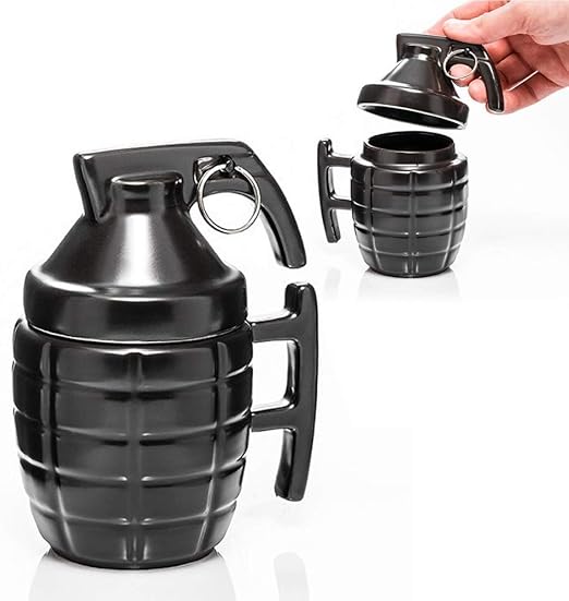 Grenade mug Cup with safe as a real metal BoMB!: Amazon.co.uk: Kitchen ...