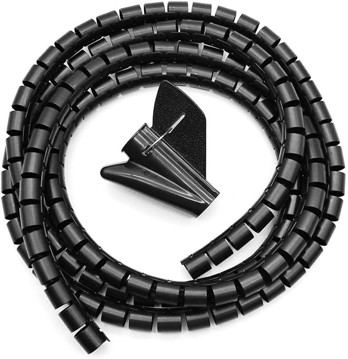 FUJIE 16mm x 2m Black Cable Tidy Wrap Cable Management System Cutable ...