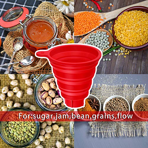 Canning Jar Lifter and Silicone Collapsible Funnel Foldable Large Canning Jar Funnel Compatible ...