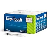 Amazon.com: Easy Touch U-100 Insulin Syringe with Needle, 30G 1cc 1/2-Inch (12.7mm), Box of 100 ...