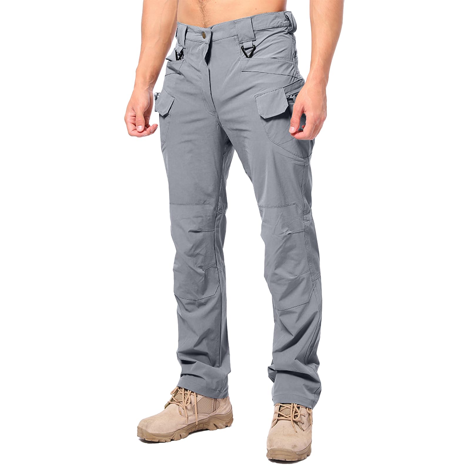 Donason Men's Cargo Pants,Lightweight Water Resistant Ripstop Hiking ...