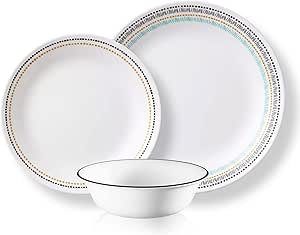 Amazon.com: Corelle Dinnerware Set (12pc Set, Paloma)-Dinner Set for 4 ...
