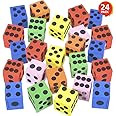 Amazon.com: ArtCreativity Colored Foam Dice Set - Pack of 24 - 1.5 ...