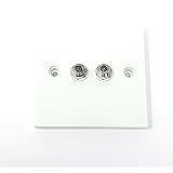Double "F" Type Coaxial Wall Socket Plate Tv Ntl Sky: Amazon.co.uk: DIY ...