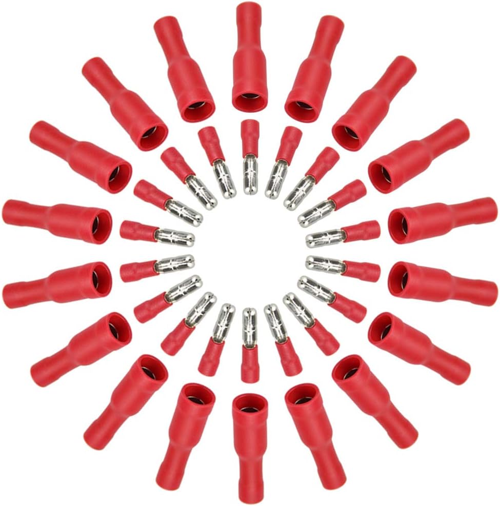 TANCUDER 100 PCS Cosses à Sertir Isolées Cosse Électrique Ronde Moto ...